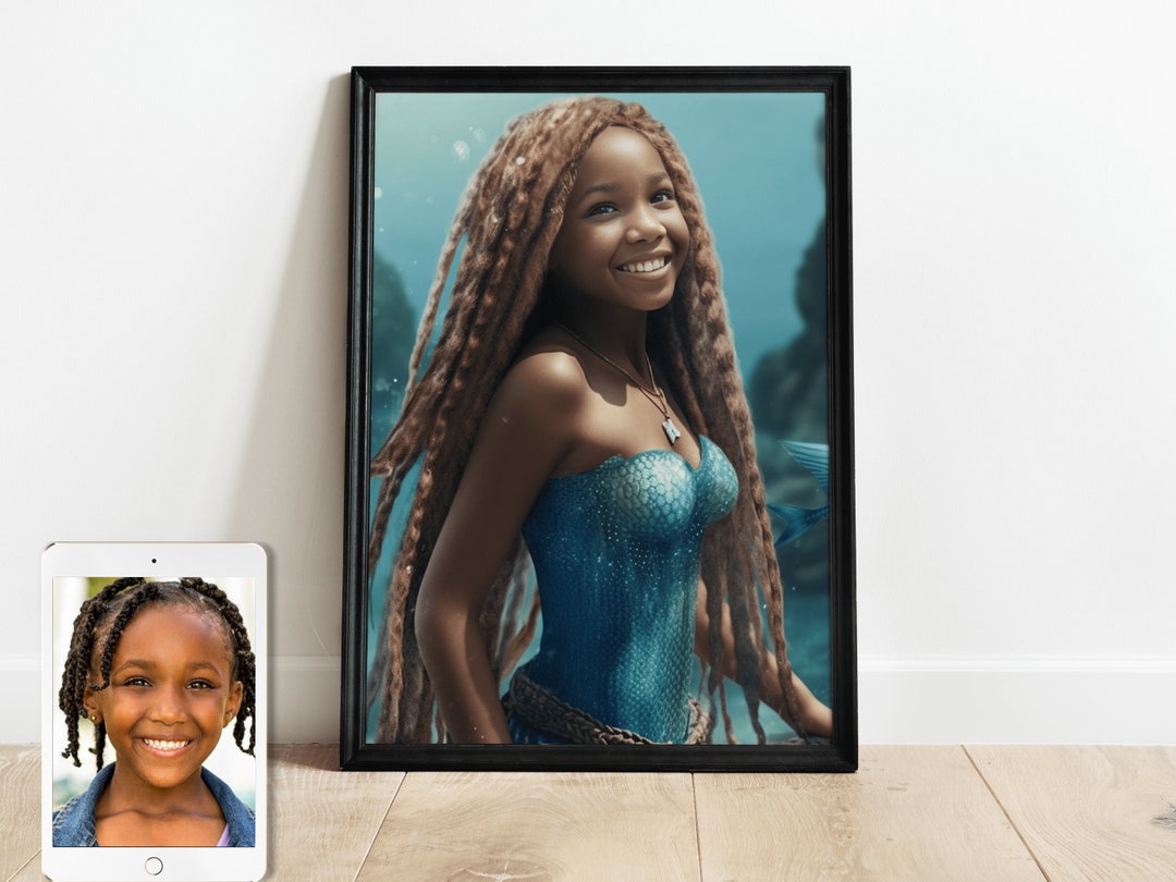 Custom Mermaid Watercolor Portrait Commissions, Digital Nursery Wall ...
