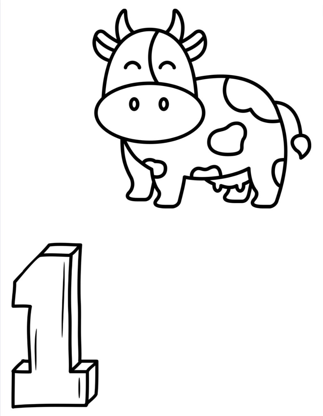 Number Color Pages- Farm Animals - Etsy