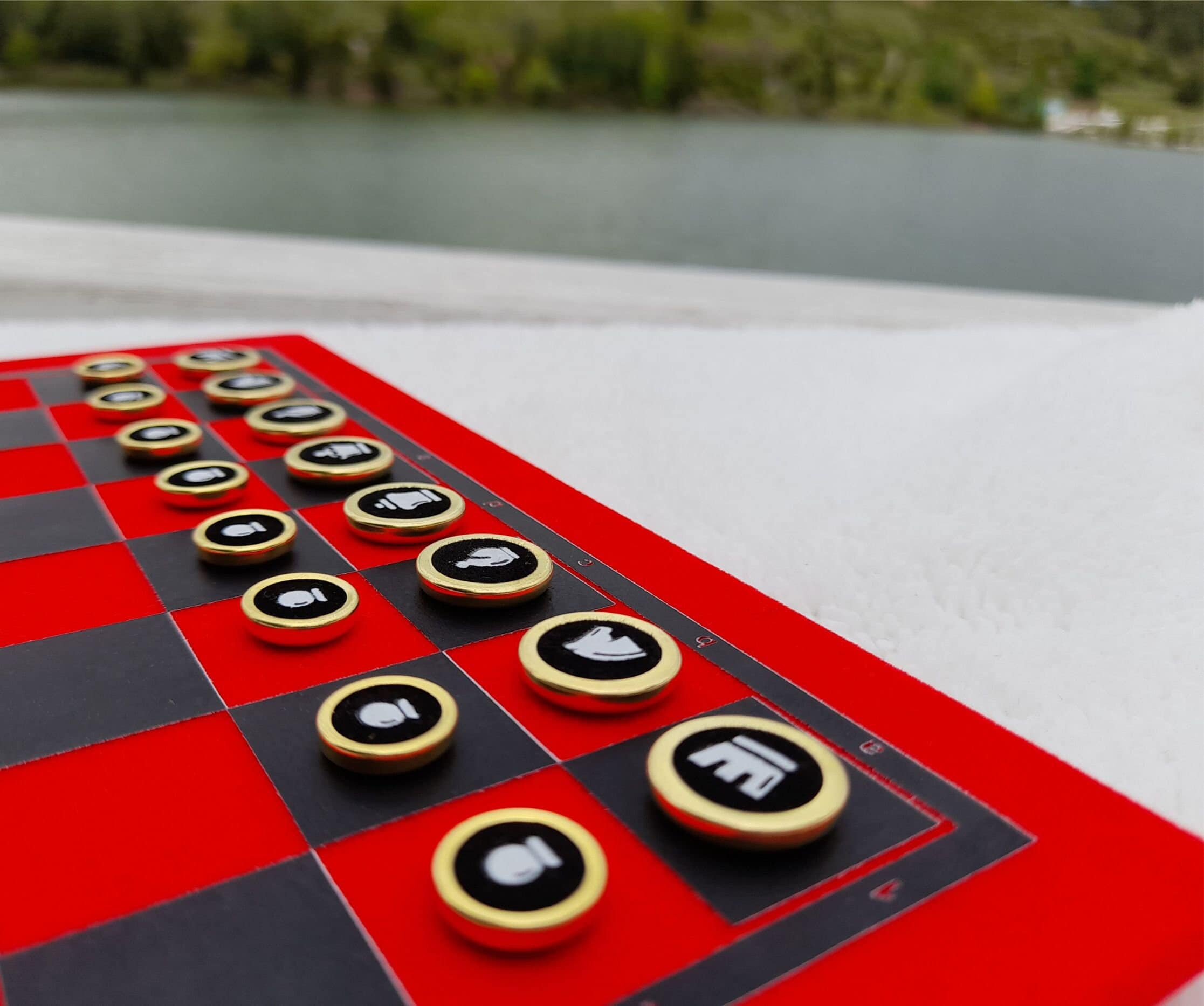 Modern Handmade Travel Chess Sets With Board 8.5 21.5x21 Cm Metal Theme ...