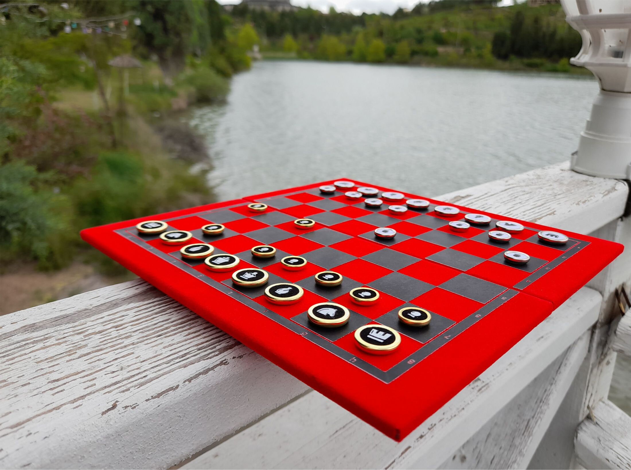 Modern Handmade Travel Chess Sets With Board 8.5 21.5x21 Cm Metal Theme ...