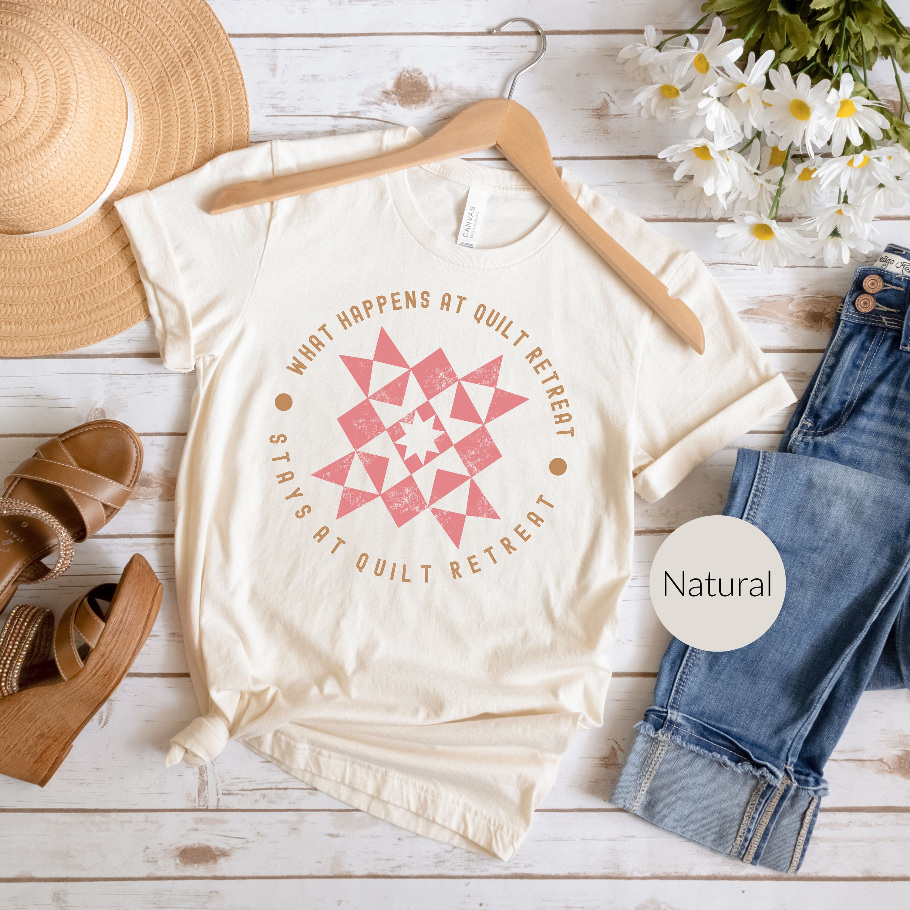 Quilt Retreat T-shirt for Women, What Happens at Quilt Retreat Stays at ...