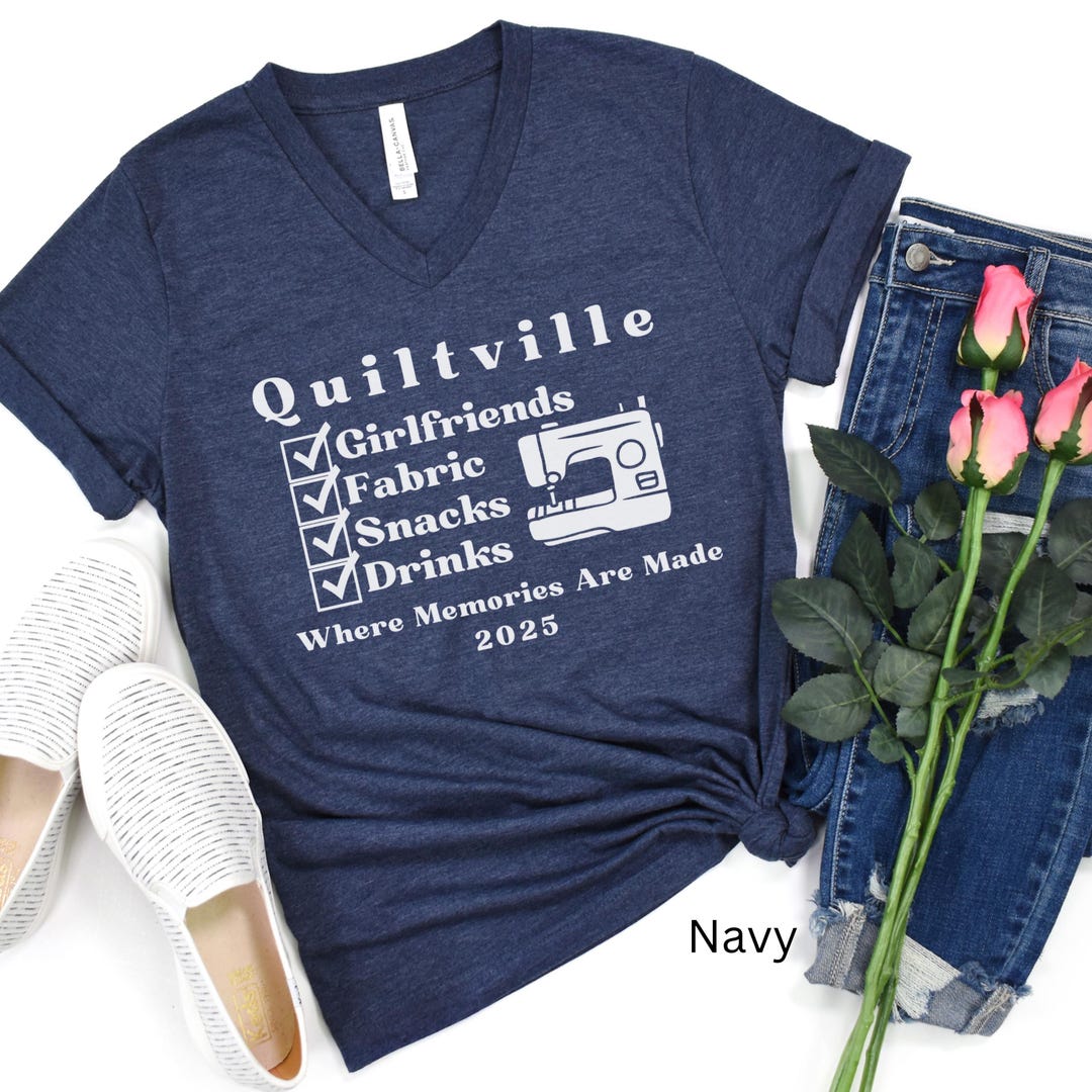 Quiltville Custom V-neck T-shirts for Quilters by the Trendy Quilter ...