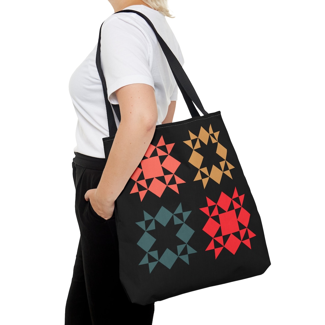 Durable Quilt Tote Bag in Three Sizes, Gift for Quilter, Quilt Block ...