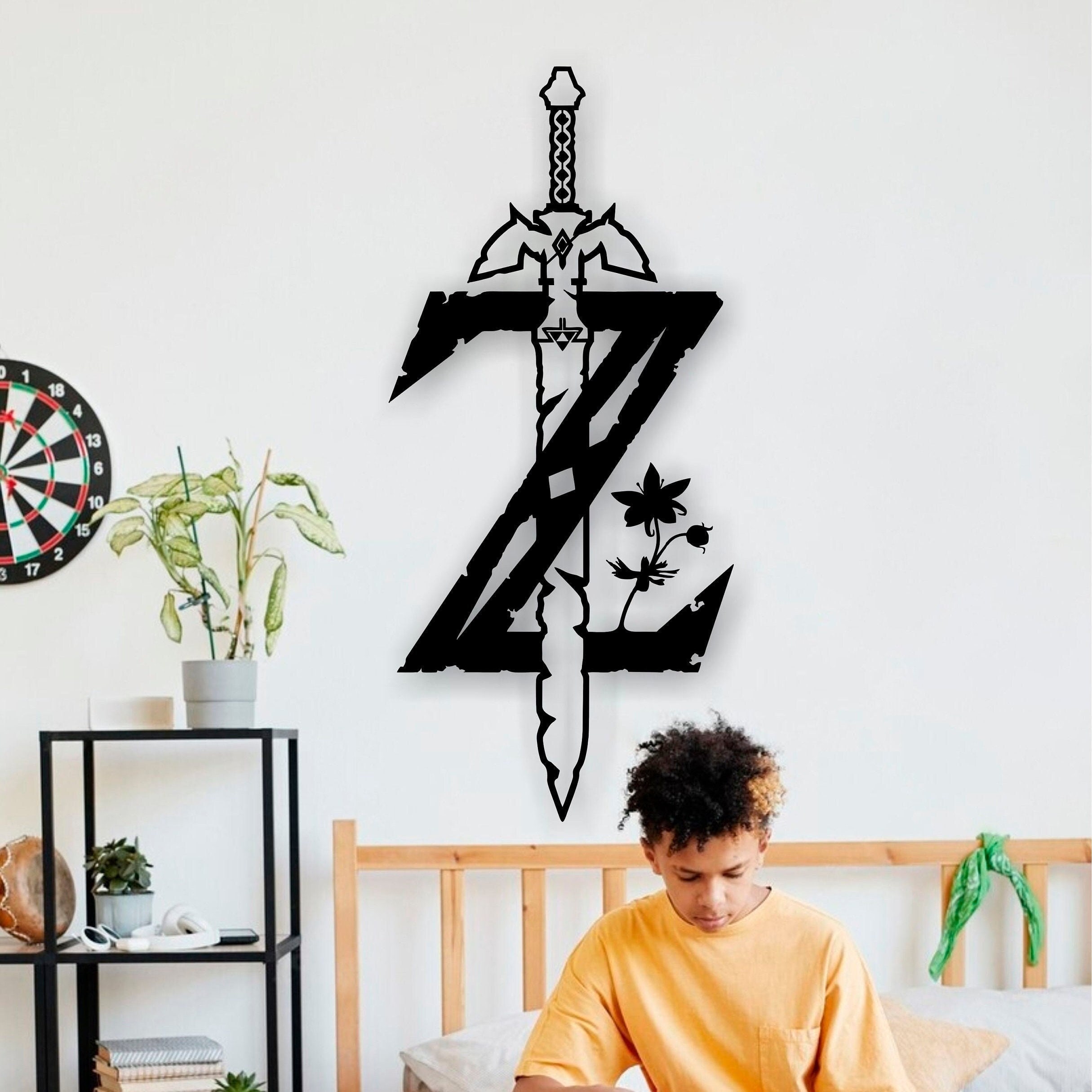 Master Sword 'Z' Shaped Metal Wall Art, Zelda-inspired Decor, Statement Piece for Gaming ...