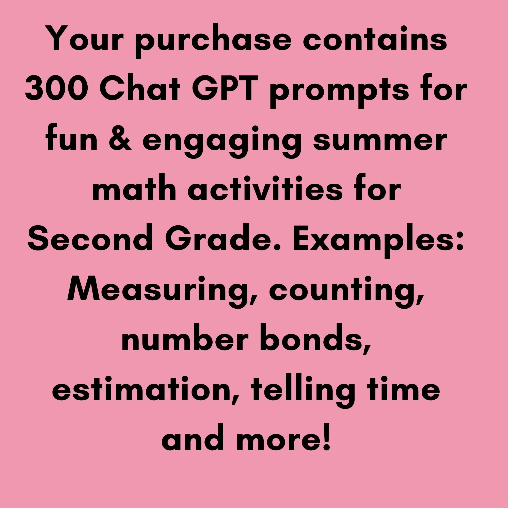 300 Chat GPT Prompts 2nd Grade Math Engaging Math Games Number Sense ...