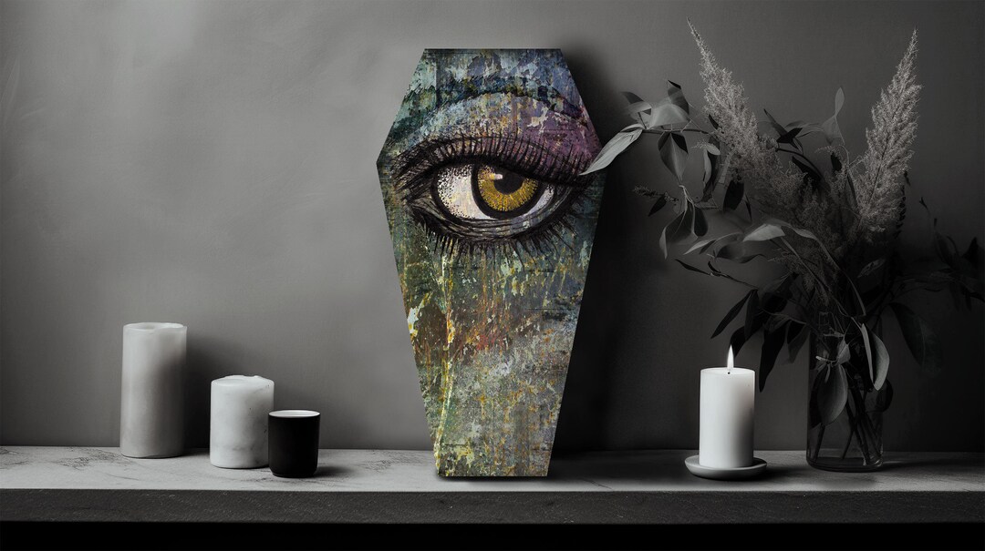 Illustrated Eye Coffin-shaped Metal Art Print: Goth Wall - Etsy