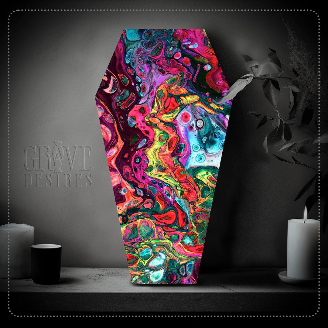Alien Cells Coffin-shaped Metal Art Print: Goth Wall Decor, Psychadelic ...