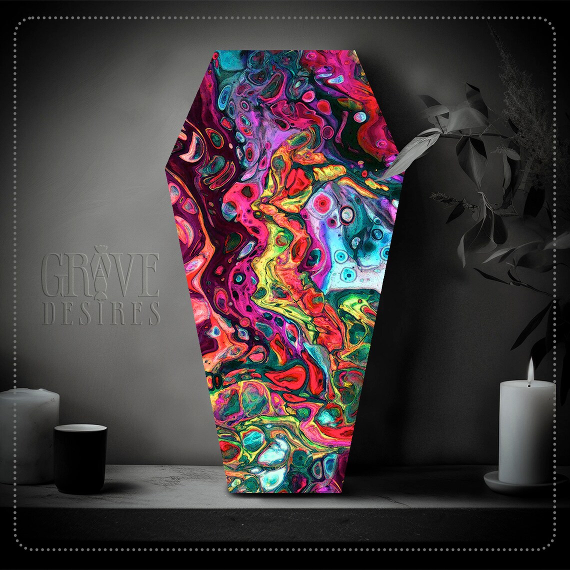 Alien Cells Coffin-shaped Metal Art Print: Goth Wall Decor, Psychadelic ...
