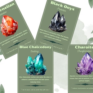 40 Crystal Meaning Cards Printable Crystal Information Cards, Crystal ...