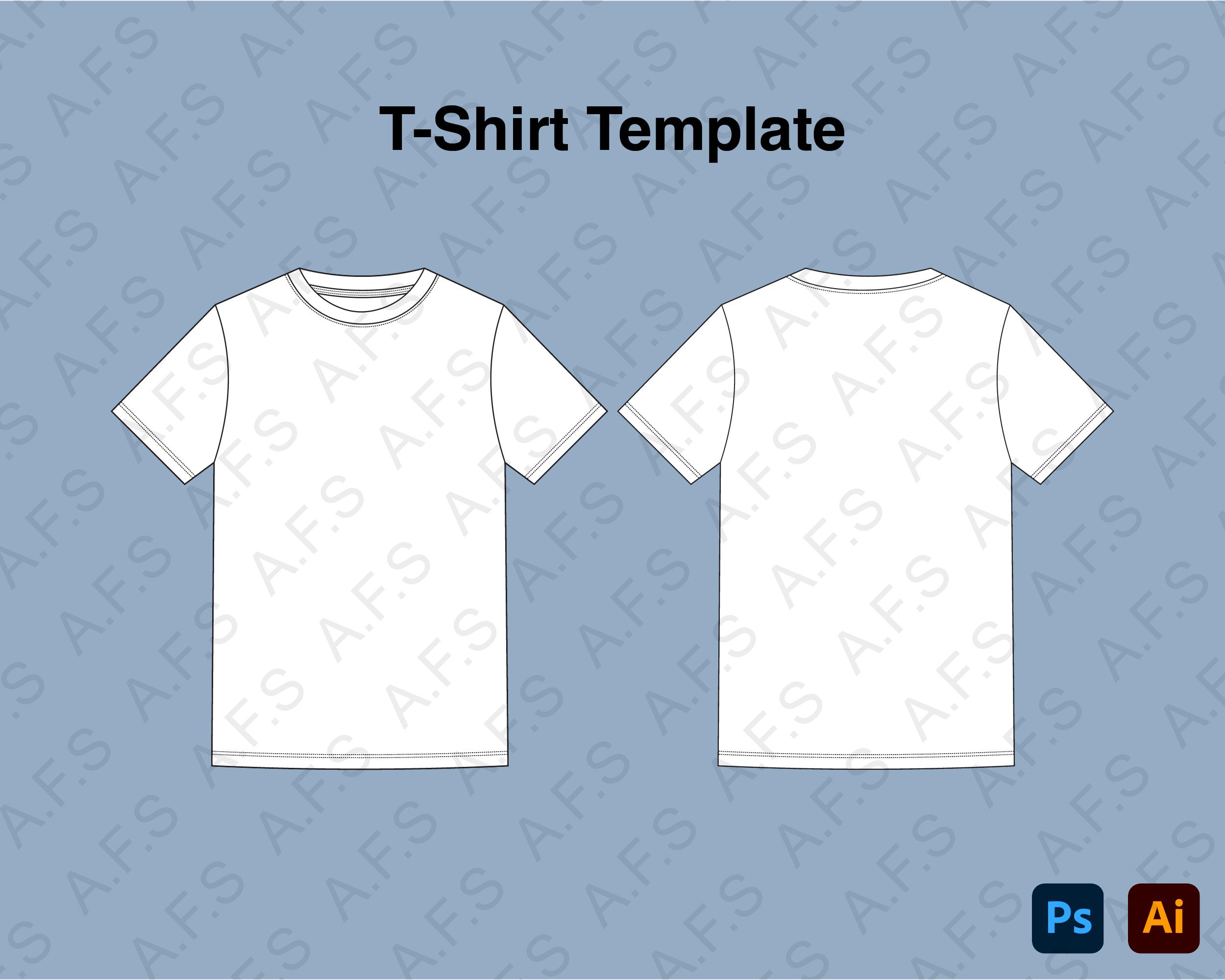 T-shirt Template Mock-up, Front and Back, Black and White - Etsy