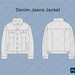 Blank Denim Jeans Jacket Template Mock-up Vector - Etsy