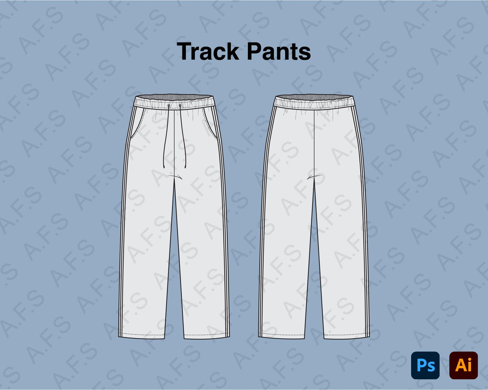 Blank Track Pants Template Mock up SVG and Illustrator - Etsy