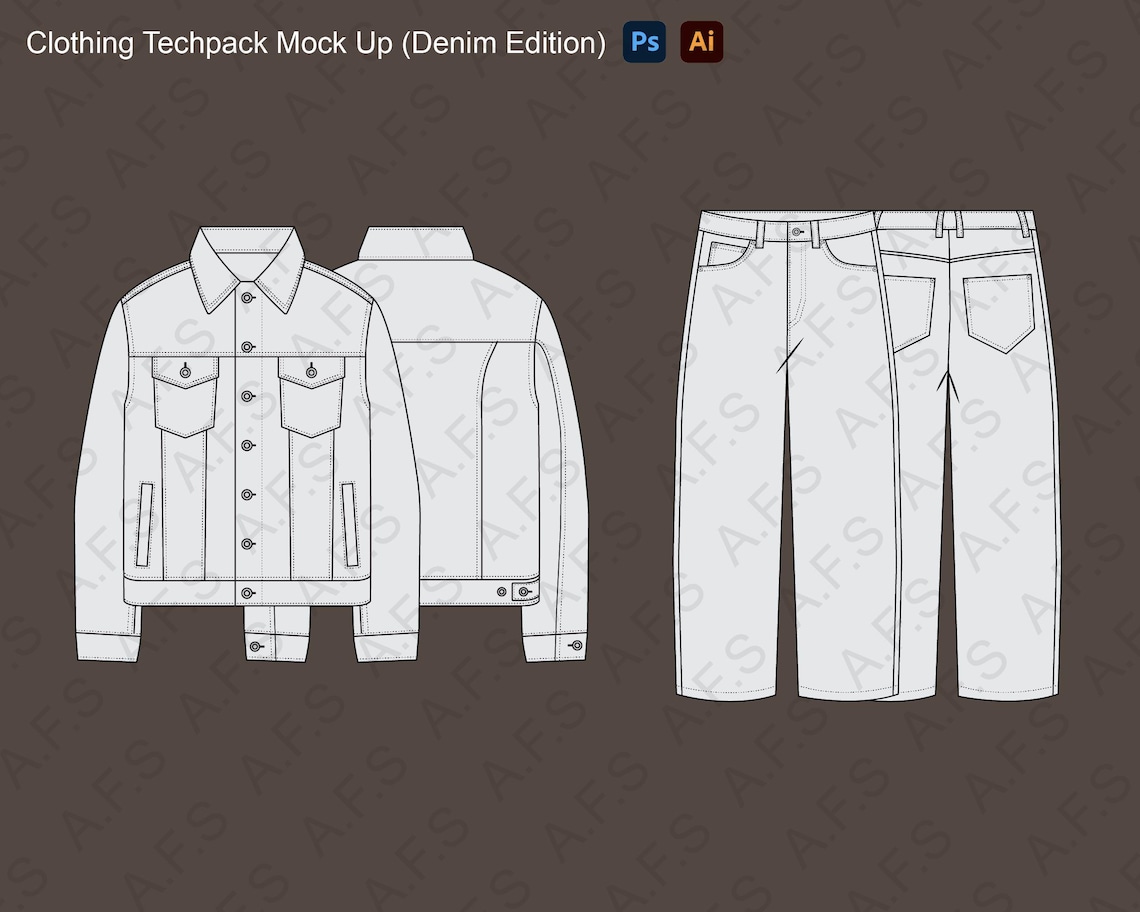 Denim Jacket and Jeans Mock up Template Pack - Etsy