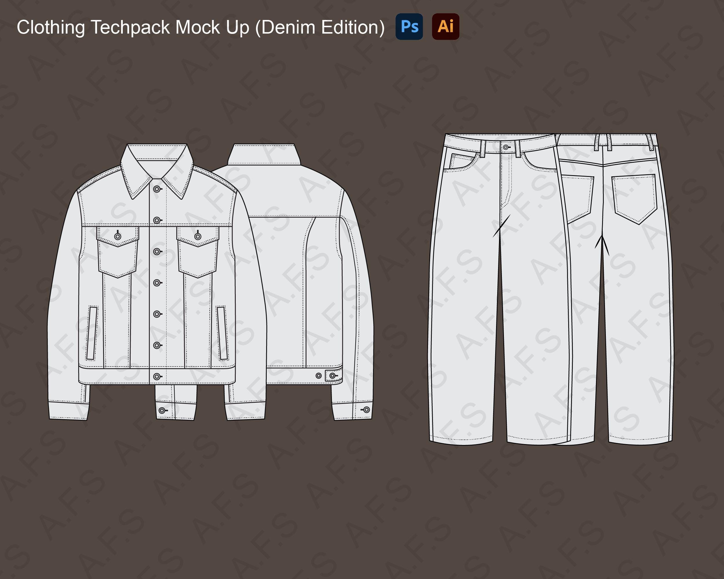 Denim Jacket and Jeans Mock up Template Pack - Etsy