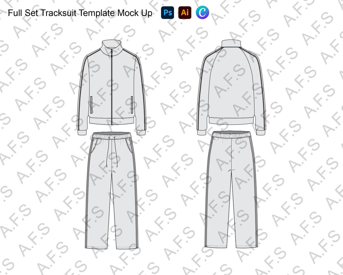 Tracksuit Top and Bottom Mock up Template Vector - Etsy