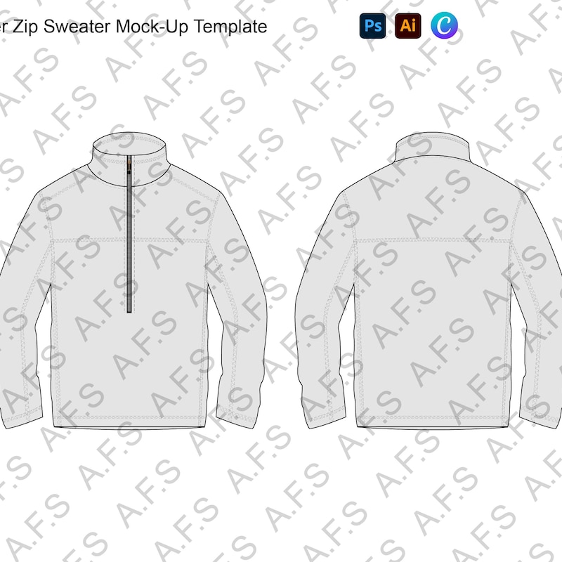 Quarter Zip Template - Etsy