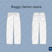 Streetwear Baggy Denim Jeans Template Mock-up - Etsy