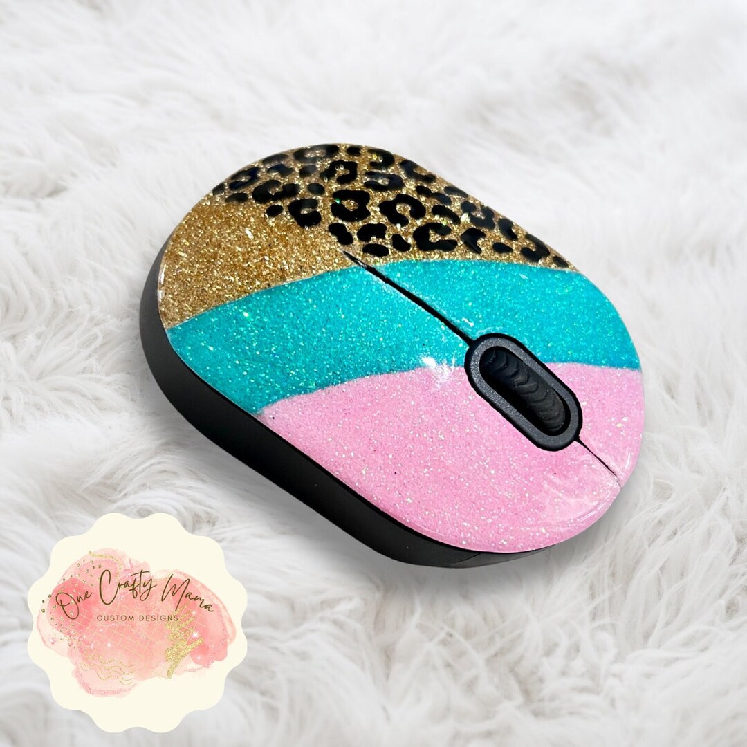 Custom Glitter Desktop Computer Mouse Epoxy Office Supplies Wireless ...