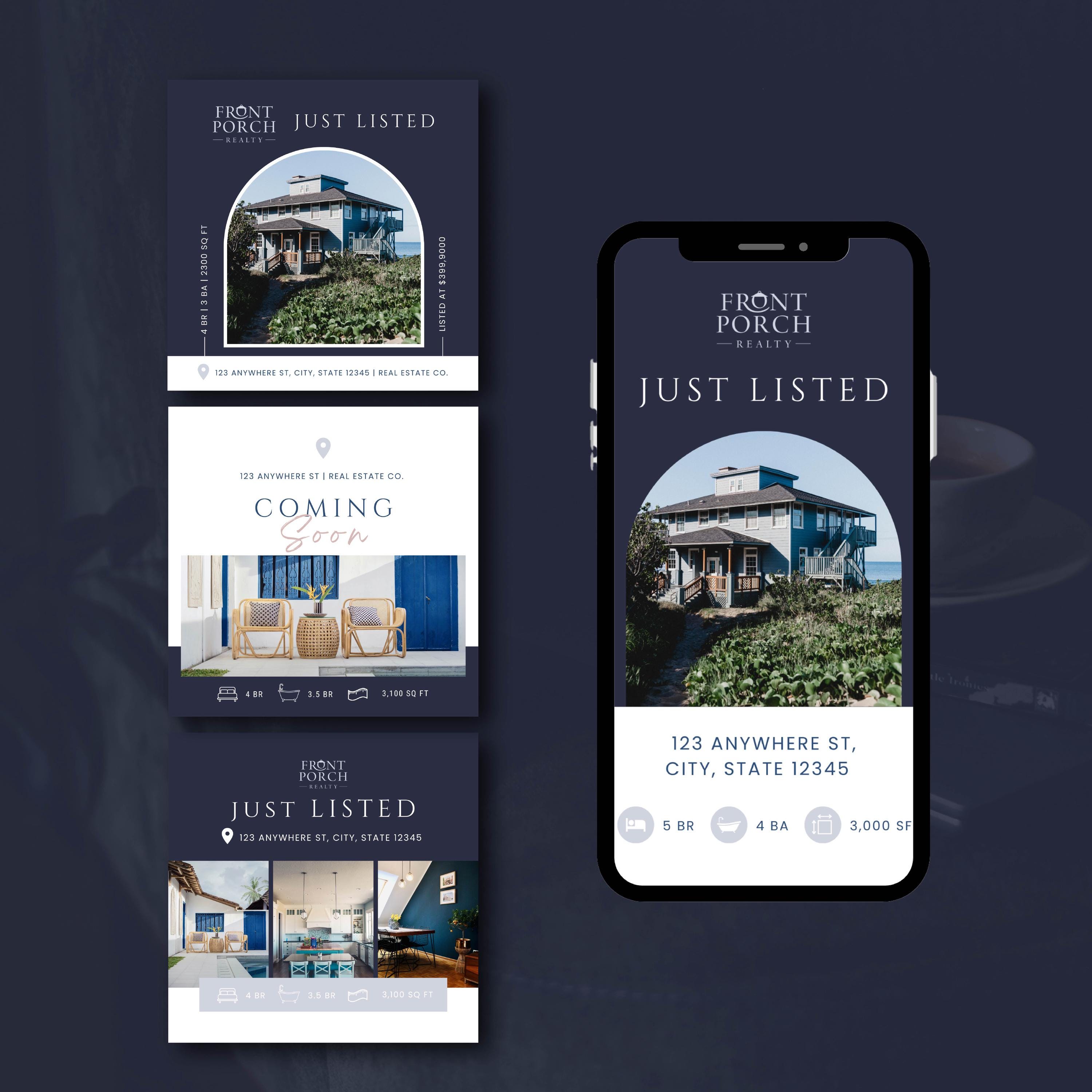 Premade Real Estate Logo & Brand Package: Canva Templates (digital ...