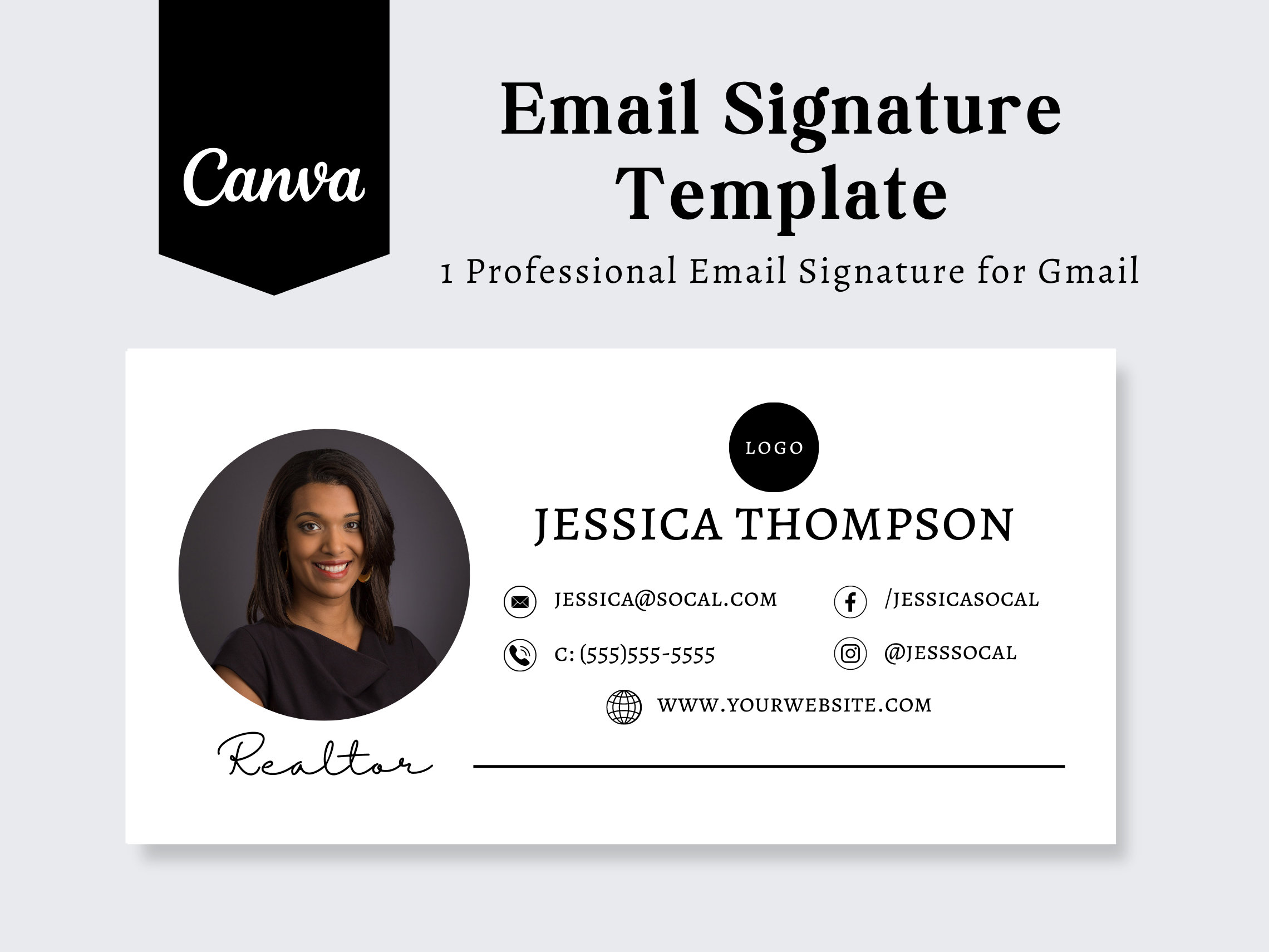 Professional Email Signature Template | Canva Template | Gmail ...