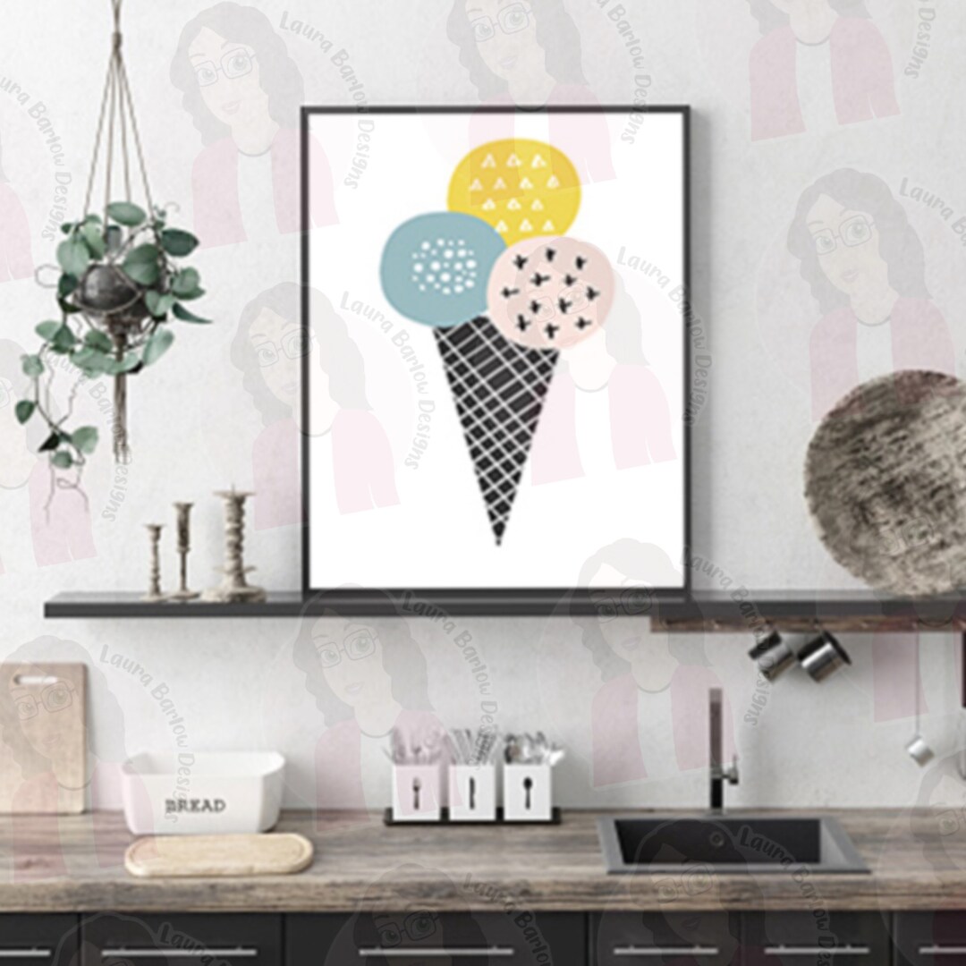 A4 Ice Cream Print - Etsy