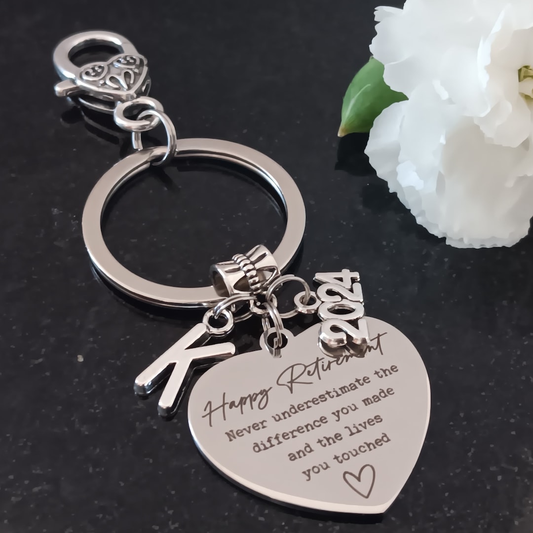 Retirement Gift for Her, Personalized Retirement Keychain, Coworker ...