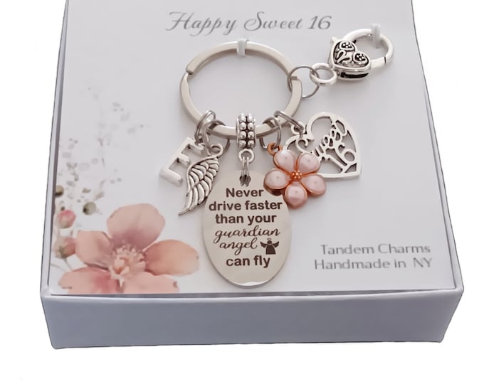 16th Birthday Gift for Her, Sweet 16 Keychain, Personalized 16th ...