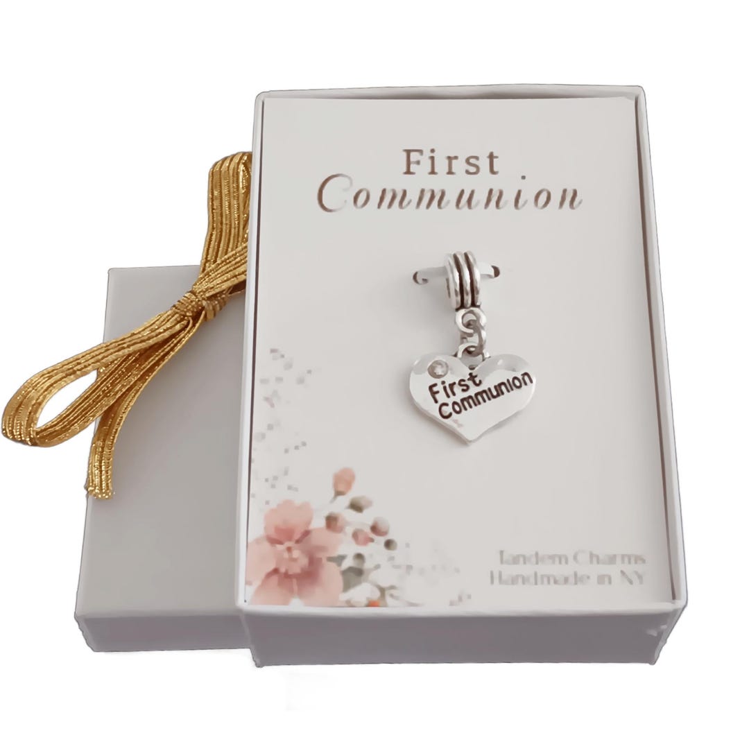 First Communion Charm: Heart Keepsake Gift - Etsy