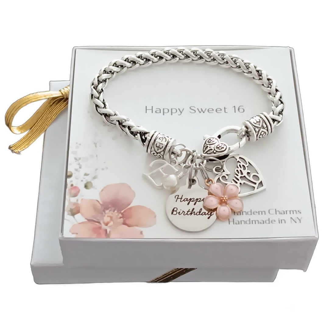 Sweet 16 Gift, Sweet 16 Bracelet, Sweet Sixteen Bracelet, Personalized ...