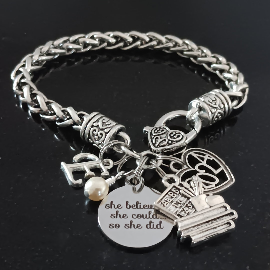 Teacher Graduation Bracelet, Personalized Graduation Bracelet ...