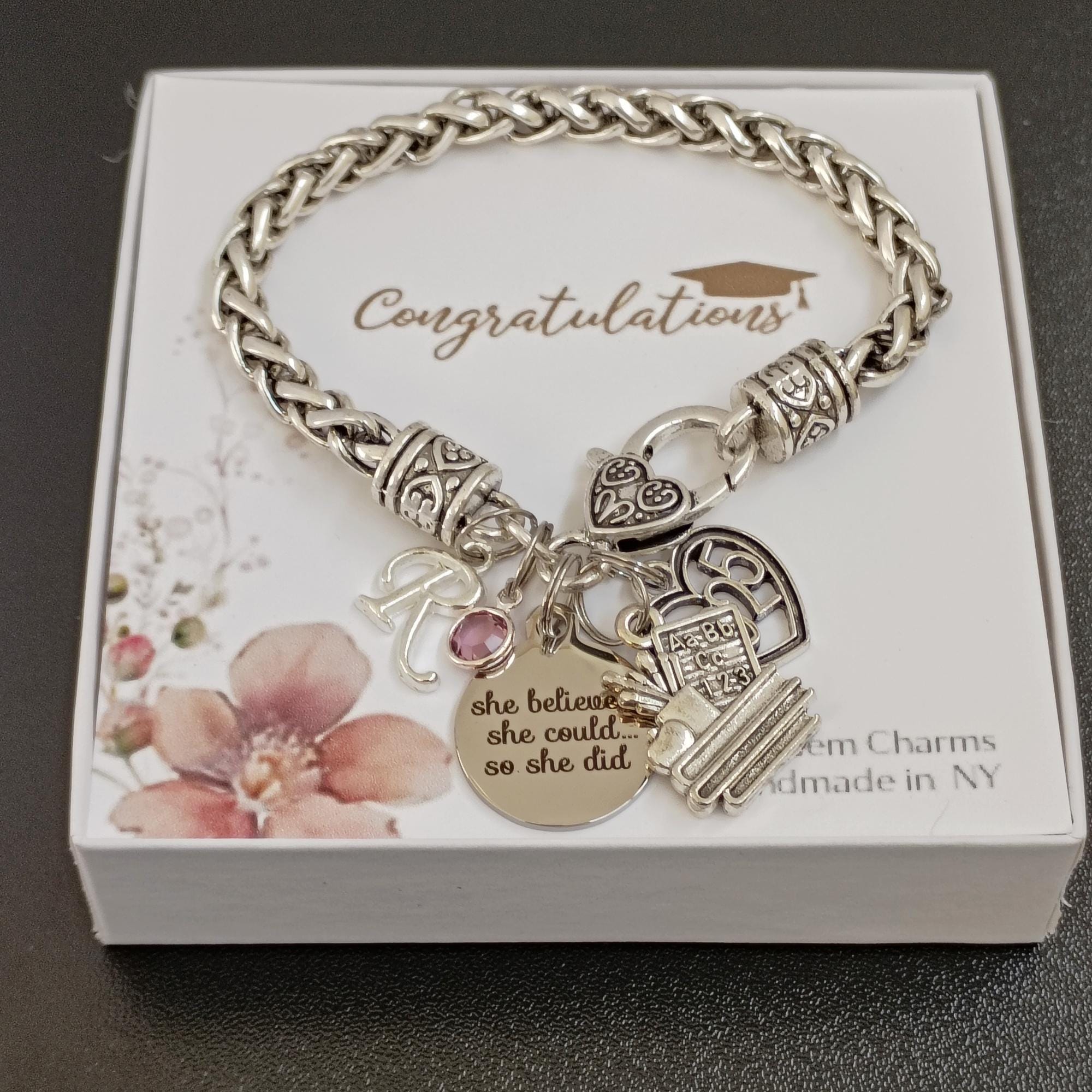 Teacher Graduation Gift, Teacher Graduation Bracelet, Teacher Jewelry ...