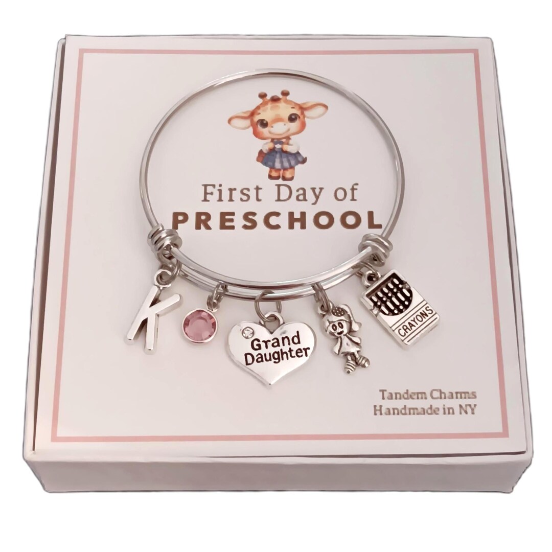 First Day of School Gift, First Day of Preschool Bracelet, First Day of ...
