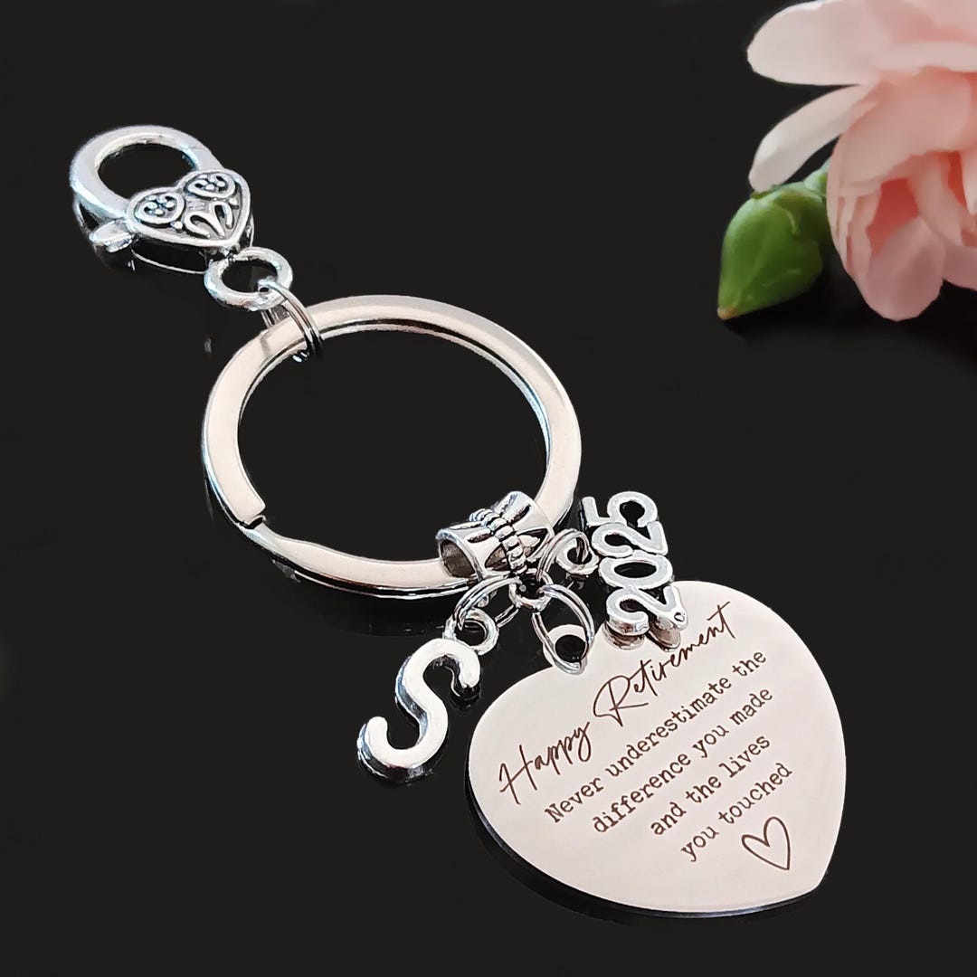 Retirement Gift for Her, Personalized Retirement Keychain, Coworker ...
