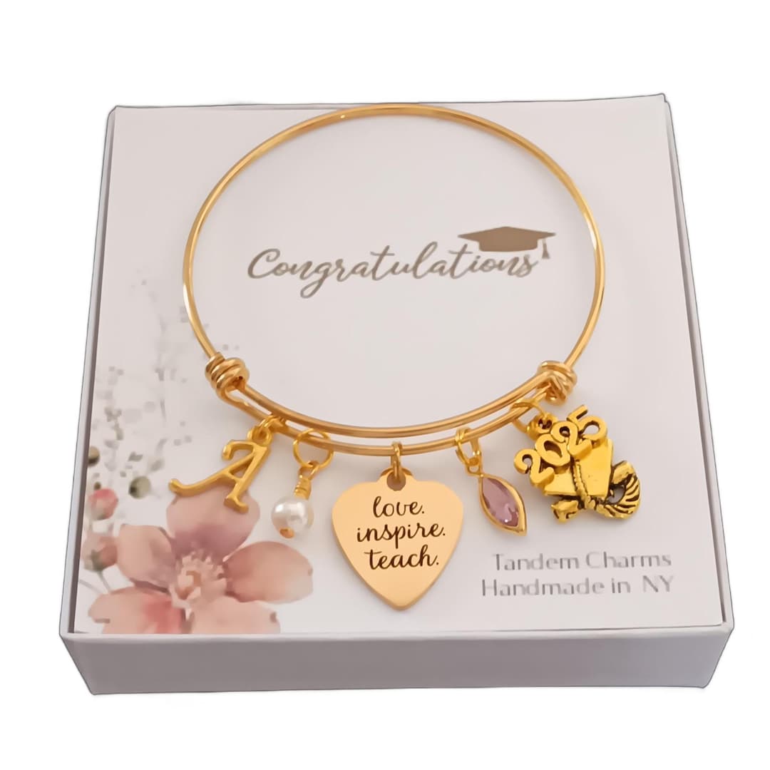 Teacher Graduation Gift for Women, Teacher Graduation Bracelet ...
