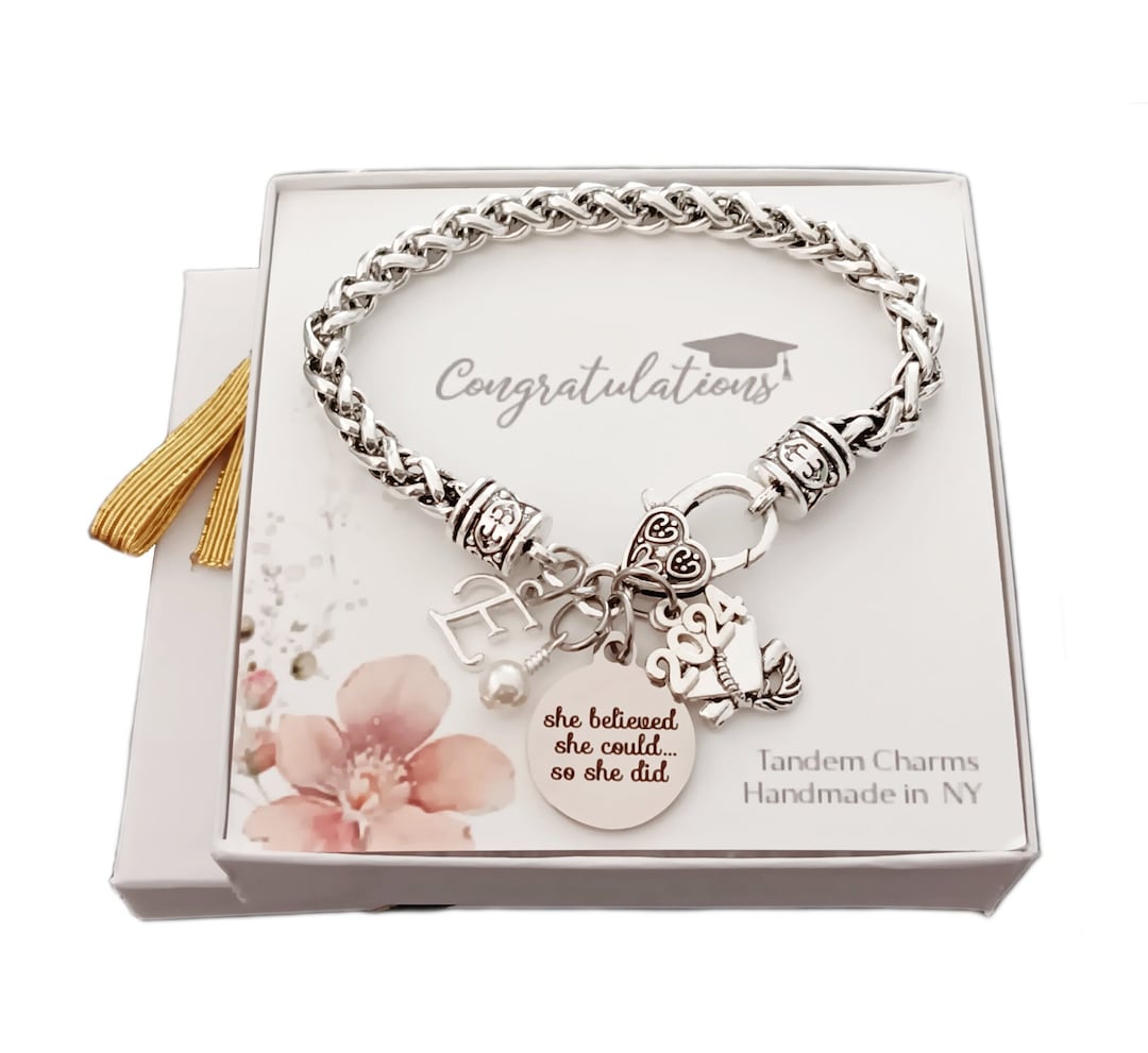 Graduation Bracelet, Personalized Graduation Bracelet, Graduation Gift ...