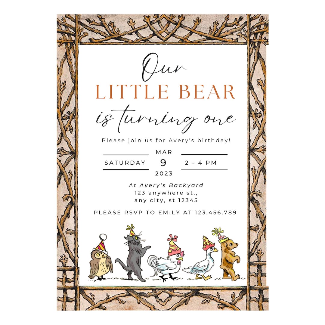 Little Bear Birthday Invitation Little Bear Books Little Bear Show ...