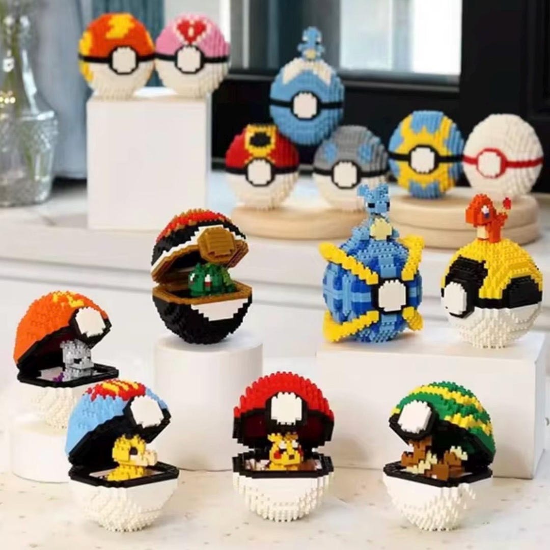 Pokémon Pokéball Building Blocks - Etsy
