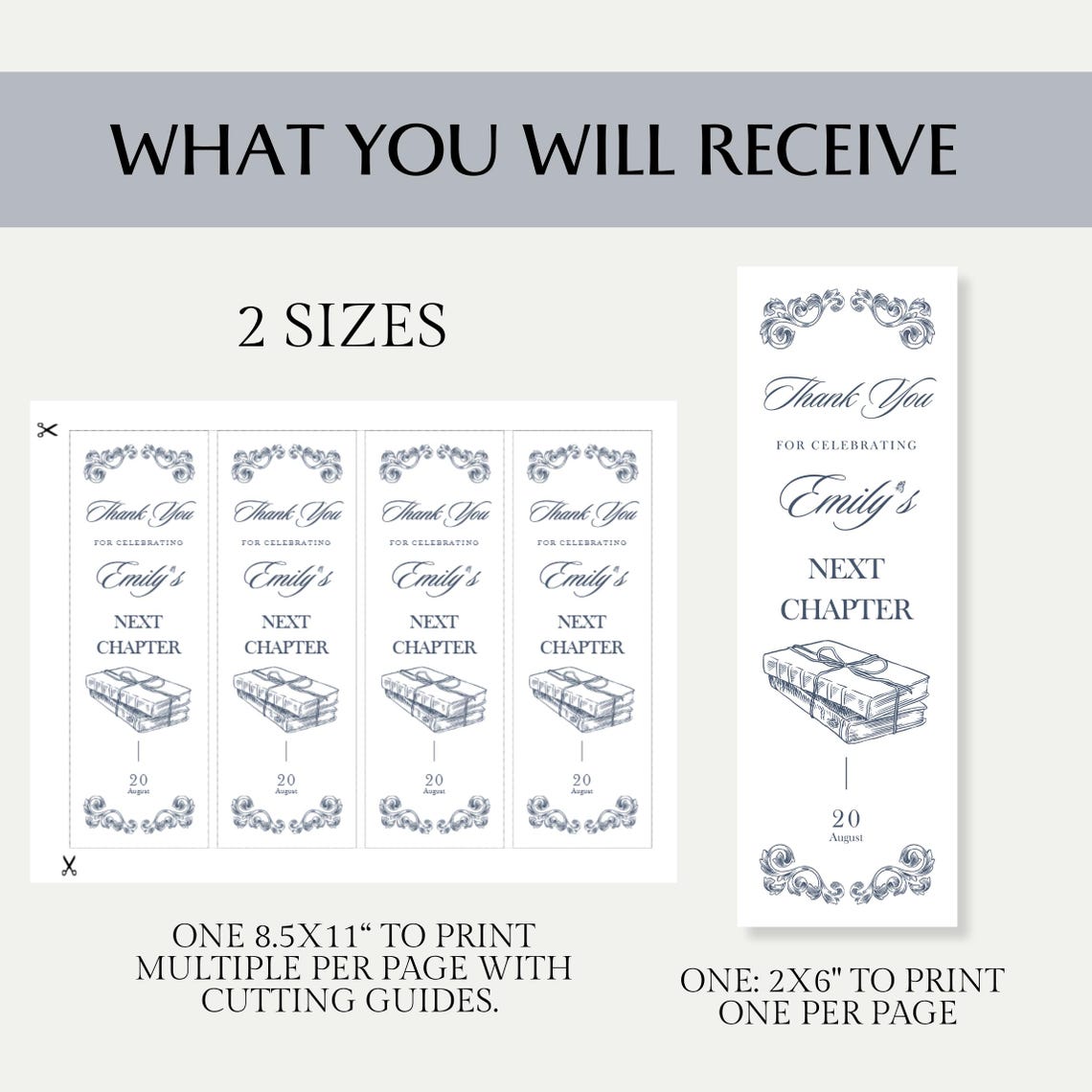 Her Next Chapter Bookmark Bridal Shower or Baby Shower Template ...