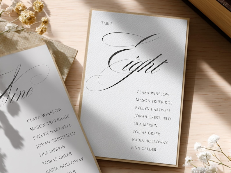 Modern Table Number Seating Chart Template Elegant Editable Template ...