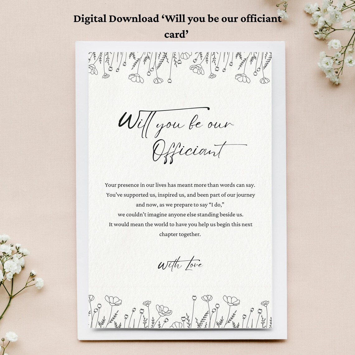 Officiant Proposal Card Digital Download Will You Marry Us Card ...