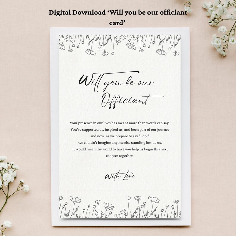 Officiant Proposal Card Digital Download Will You Marry Us Card ...