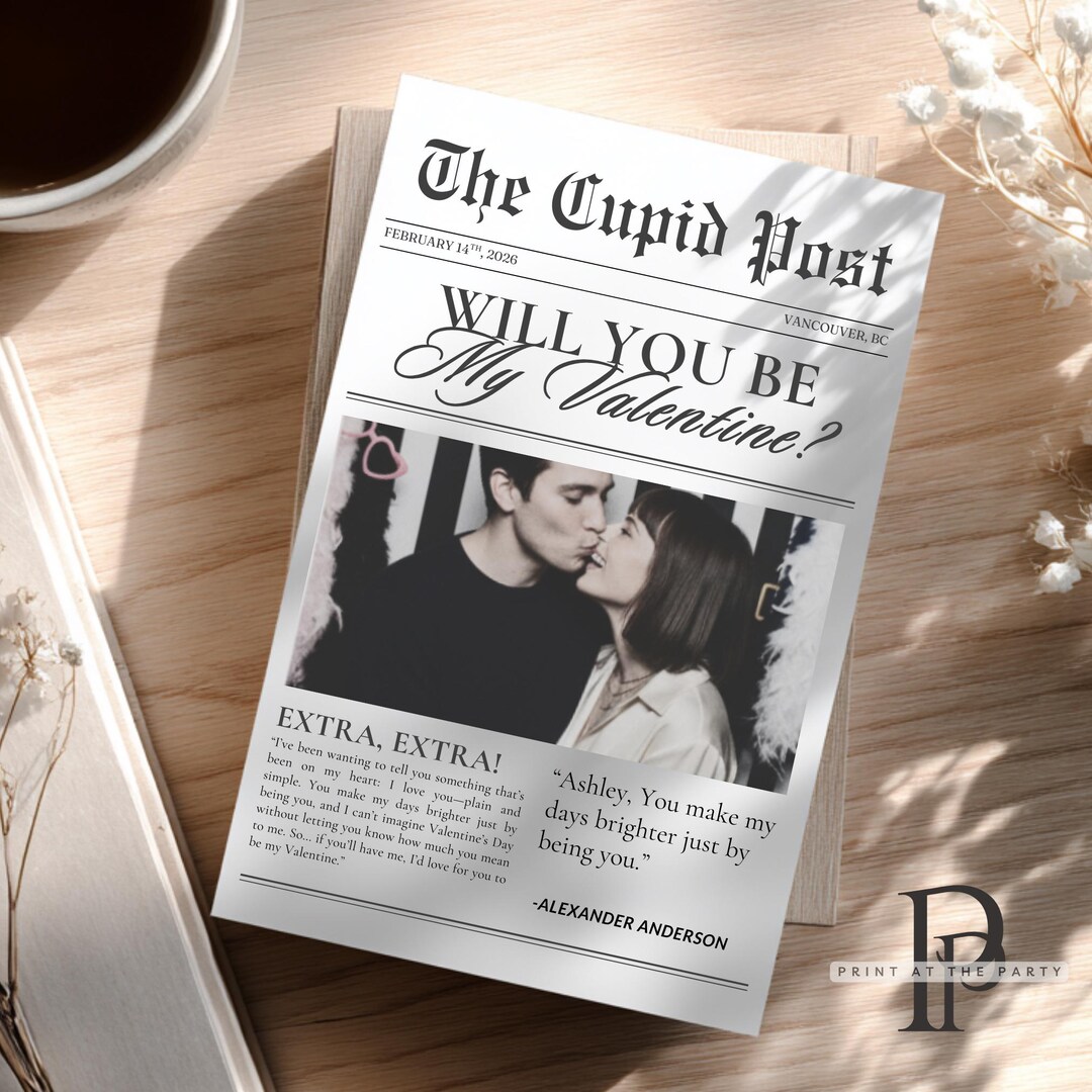 Valentines Day Cupid Post Newspaper Editable Printable Newspaper ...