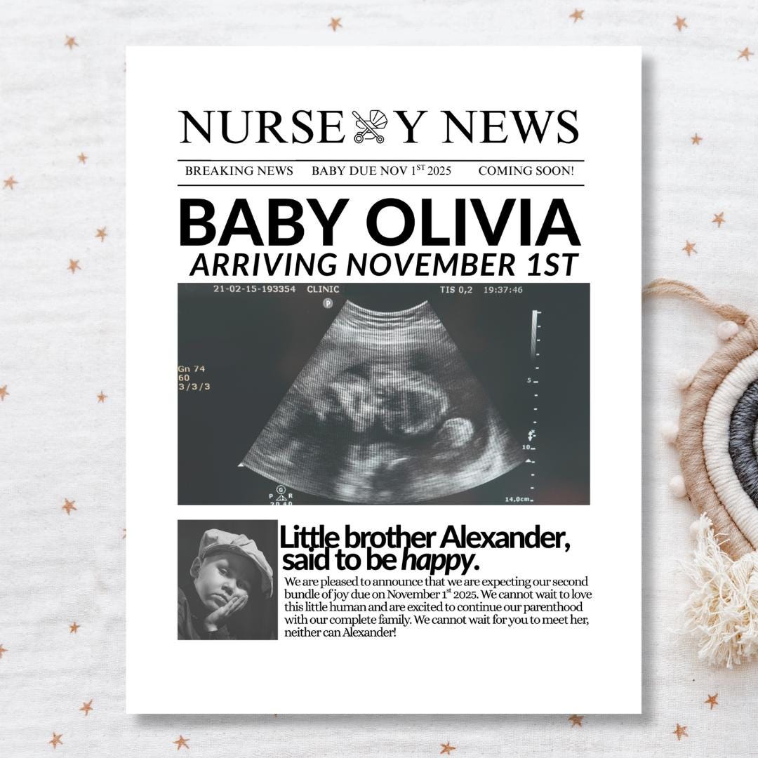 Baby Announcement Newspaper, Newspaper Baby Announcement, Baby ...
