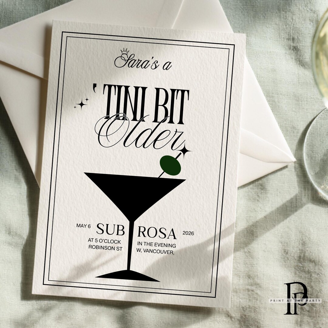 Tini Bit Older Invite Editable Canva Template 30th Birthday A Tini Bit ...