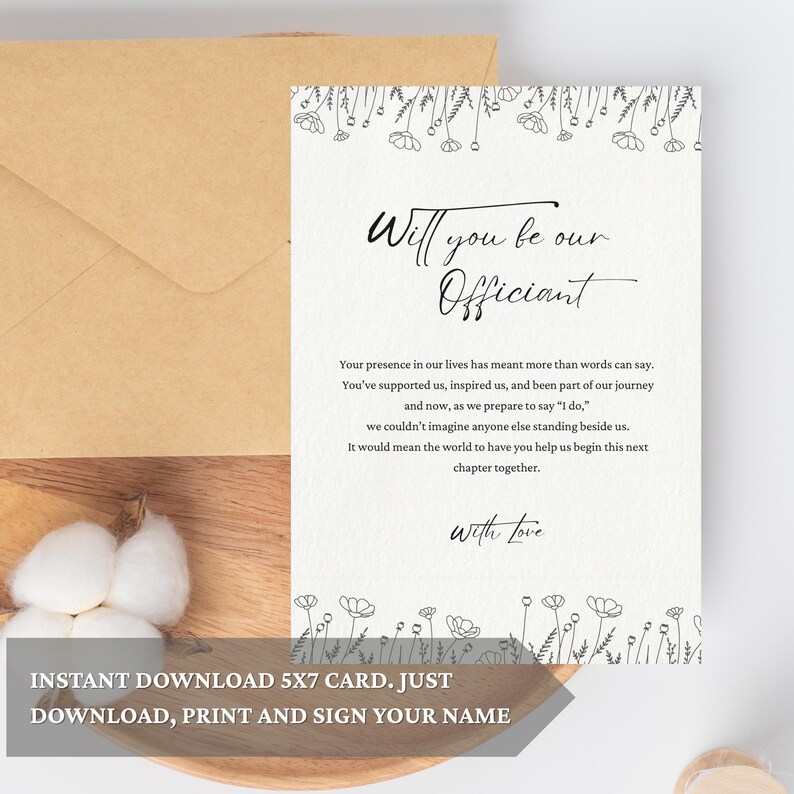 Officiant Proposal Card Digital Download Will You Marry Us Card ...