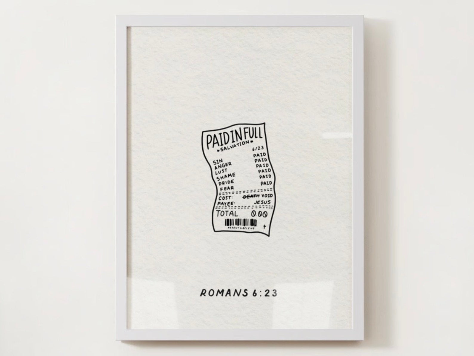 Jesus Paid It All, Paid in Full, Christian Wall Art, Unique Christian ...