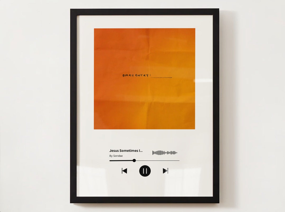 Jesus Sometimes I… Spotify Cover Wall Art, Christain Home Decor ...