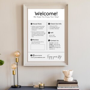 A4 Airbnb Welcome Sign Wall Art – Printable Modern Decor in 3 Colours ...