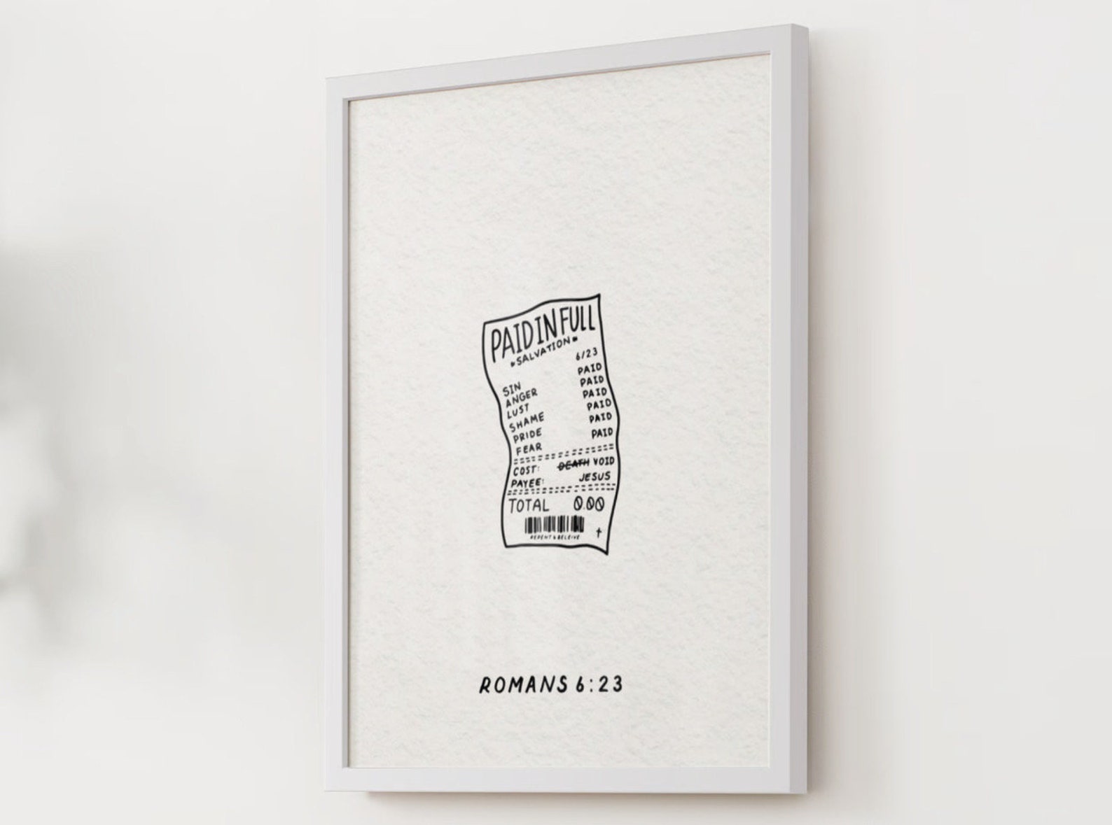 Jesus Paid It All, Paid in Full, Christian Wall Art, Unique Christian ...