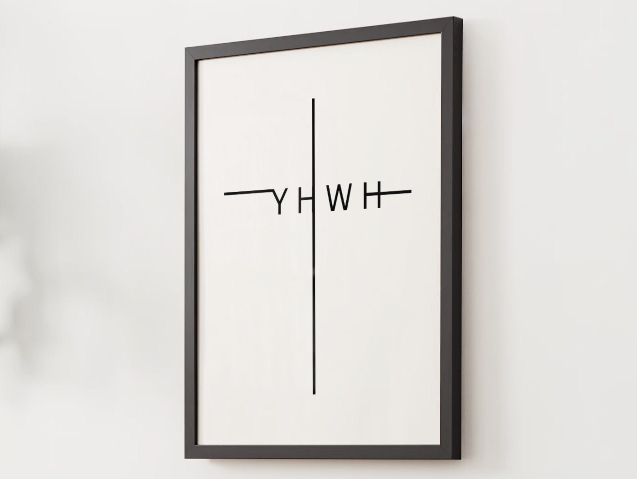 YHWH Cross Wall Art | Yahweh Hebrew Name of God | Christian Faith Decor ...